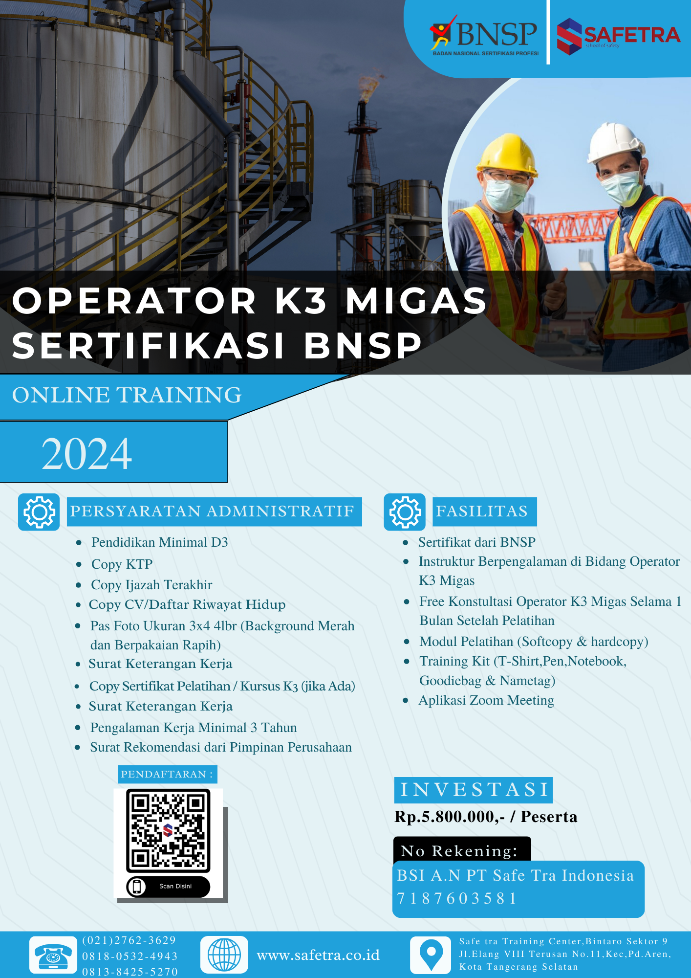 Operator K3 Migas Sertifikasi BNSP - Safetra